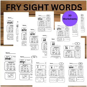 Sight Words, Sight Word Activity, Worksheets, Complete Fry's 30 Read It ...