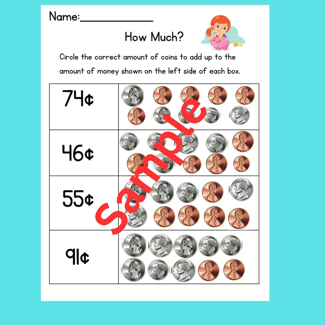 24 Instant Download Printable Coin Worksheets, Learn Coins, Count Money ...