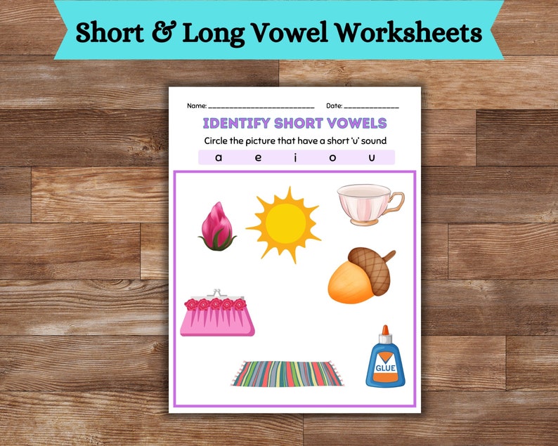Vowels Worksheet Bundle, Kindergarten,long and Short Vowels, Homeschool ...