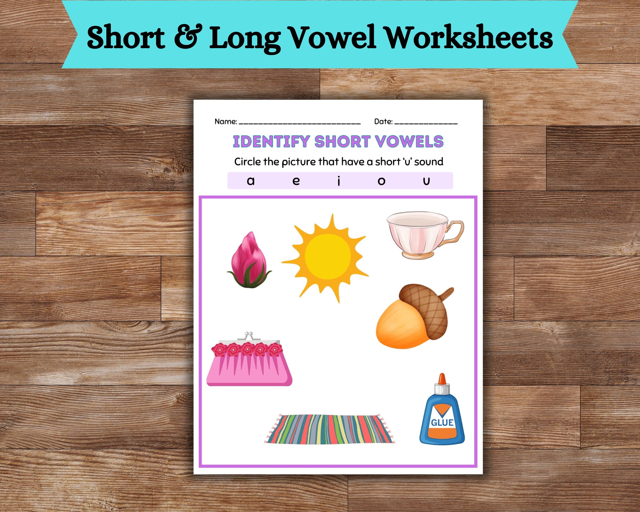 Vowels Worksheet Bundle, Kindergarten,long and Short Vowels, Homeschool ...