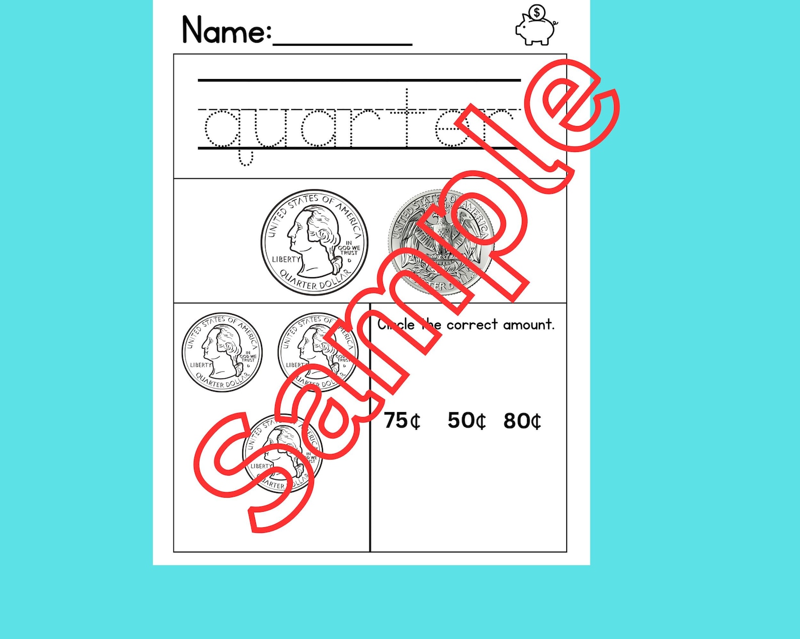 Instant Download Printable Coin Worksheets, Learn Coins, Count Money ...