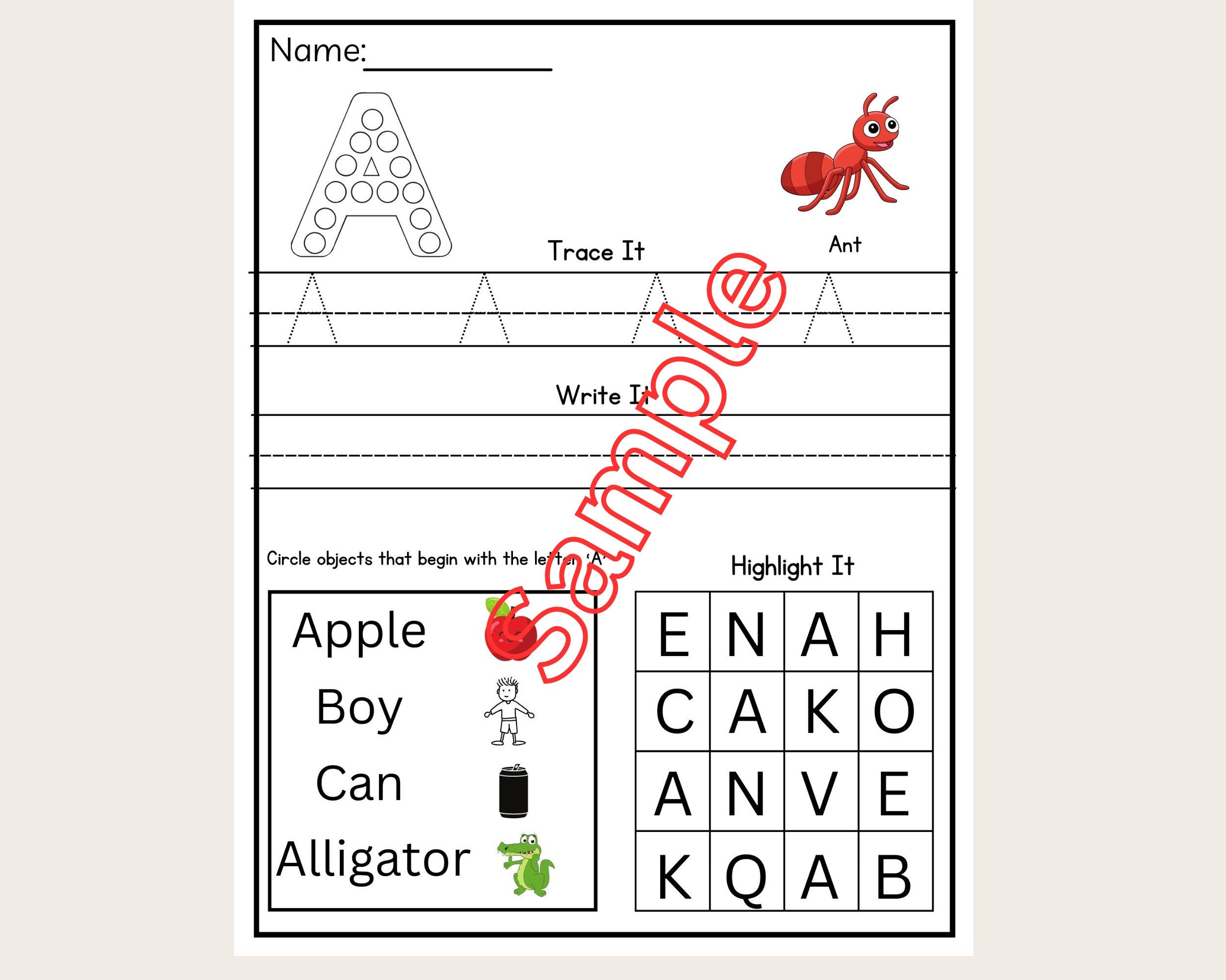 Letter of the Week Worksheets Printable, Alphabet Busy Book, Learning ...