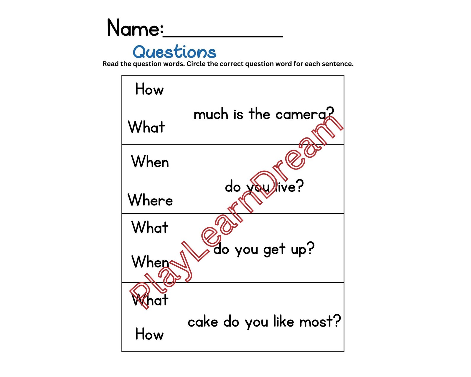 WH Family Question Words - Kindergarten - Homeshool- Learn to Read WH ...