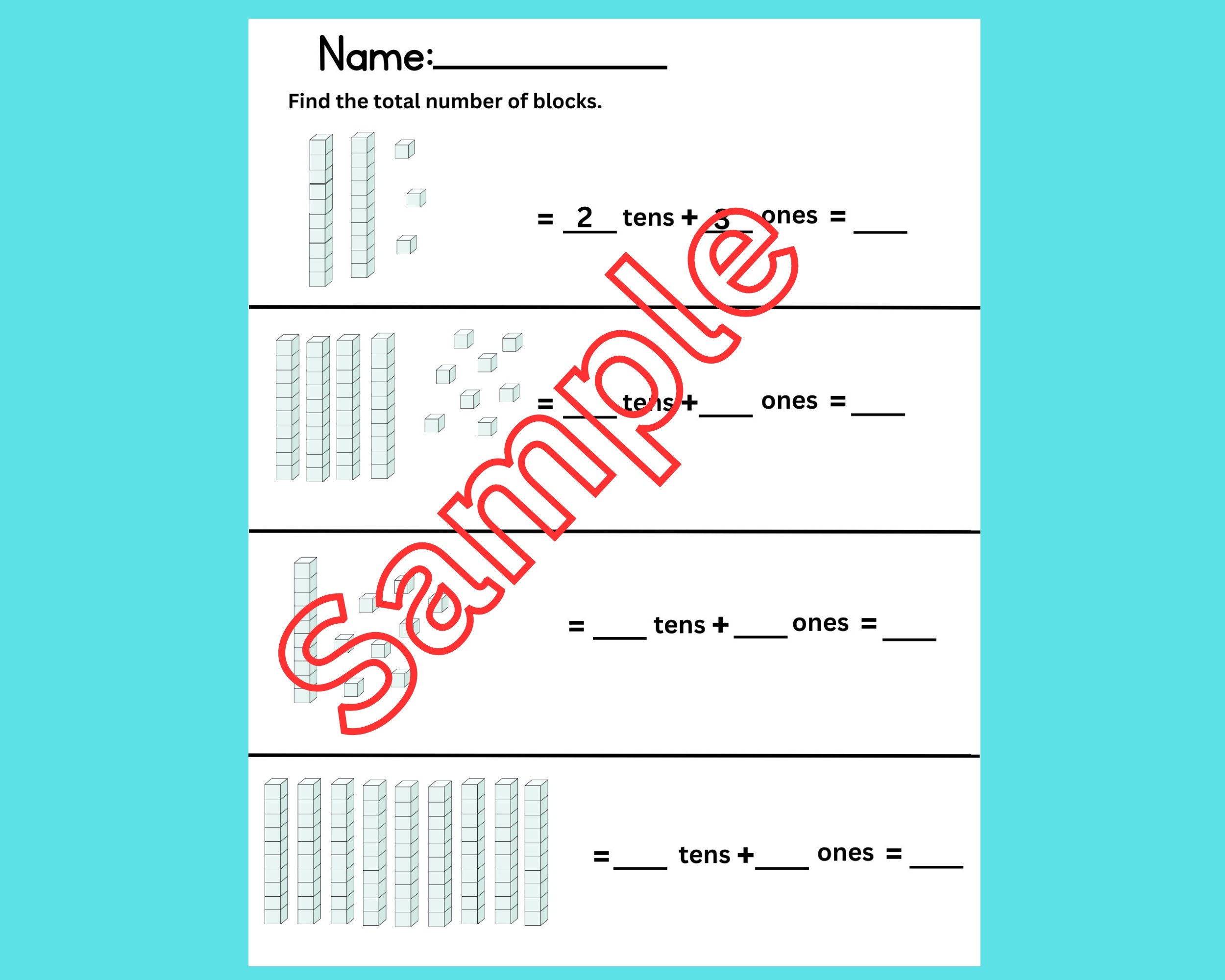 1st Grade Math Worksheets|ordinal Numbers|fractions|base 10 Numbers ...