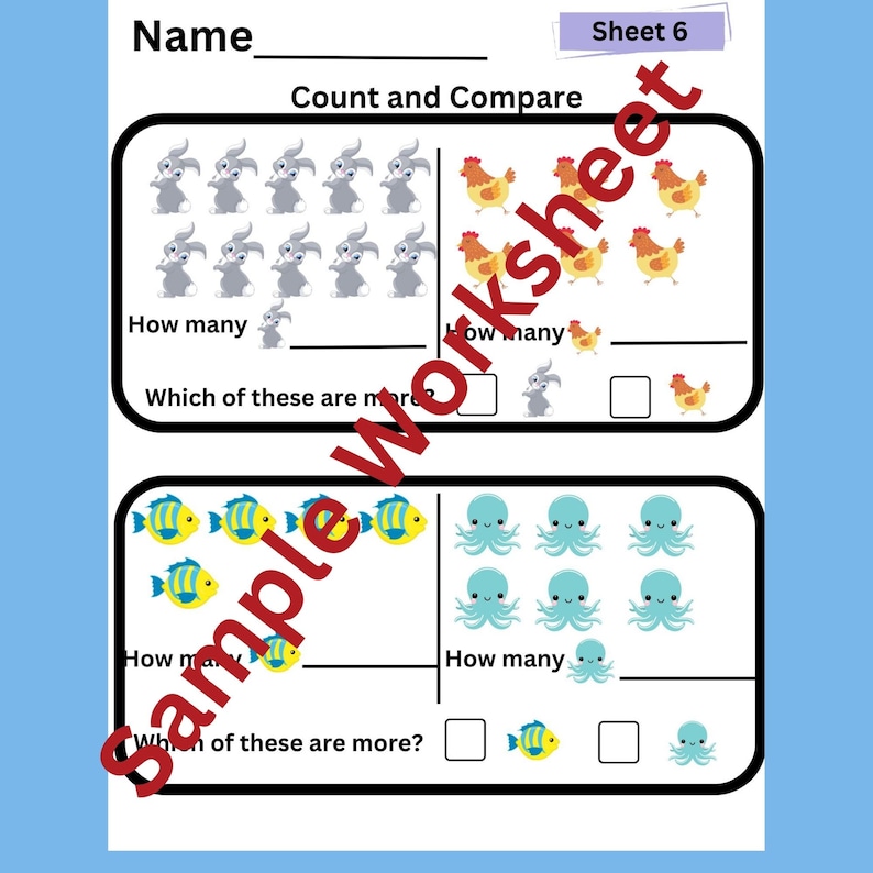 Kindergarten 16 Numbers Comparing Worksheets, Practice Comparing ...