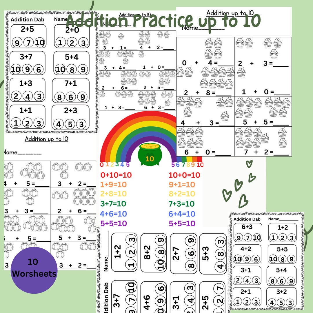 Kindergarten Addition ,math Printable, Addition Worksheet for ...