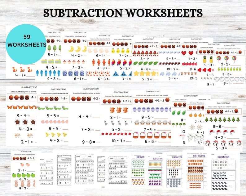 Math Printable Worksheets|kindregarten| 1st Grade Subtraction ...