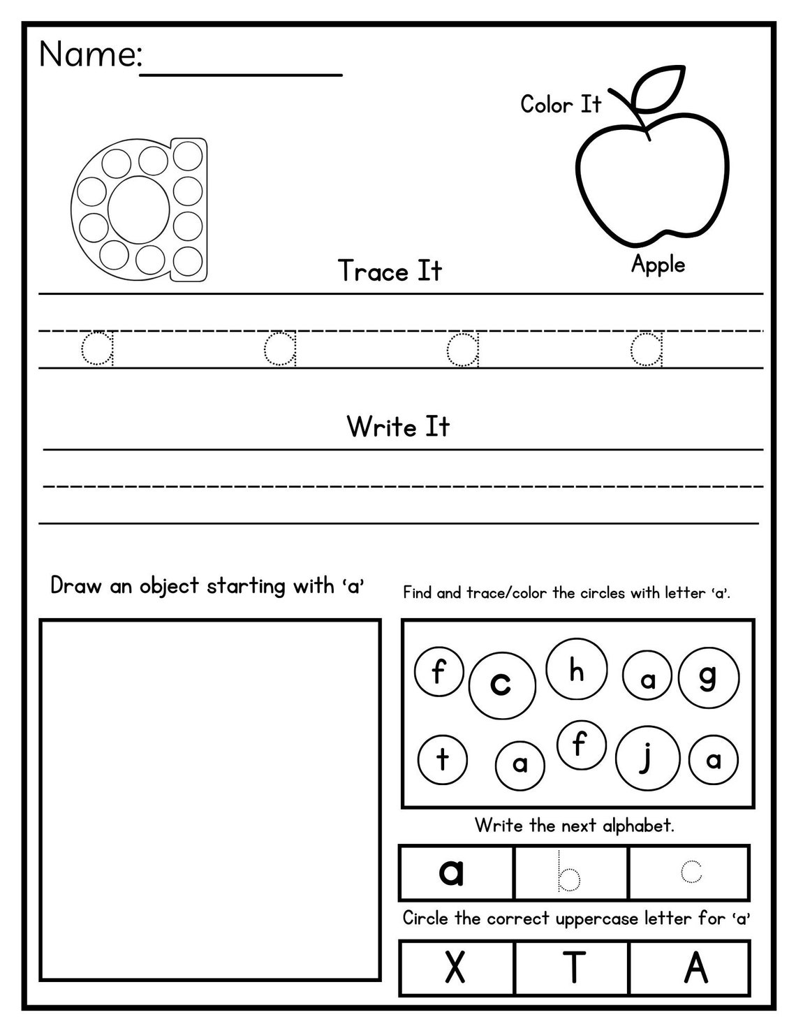 Letter of the Week Worksheets Printable, Alphabet Busy Book, Learning ...