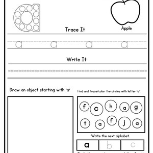 Letter of the Week Worksheets Printable, Alphabet Busy Book, Learning ...