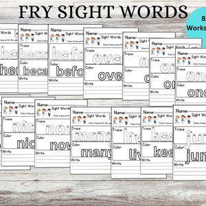 80 Sight Words, FRY, Spelling, Phonics, Preschool, Kindergarten, First ...