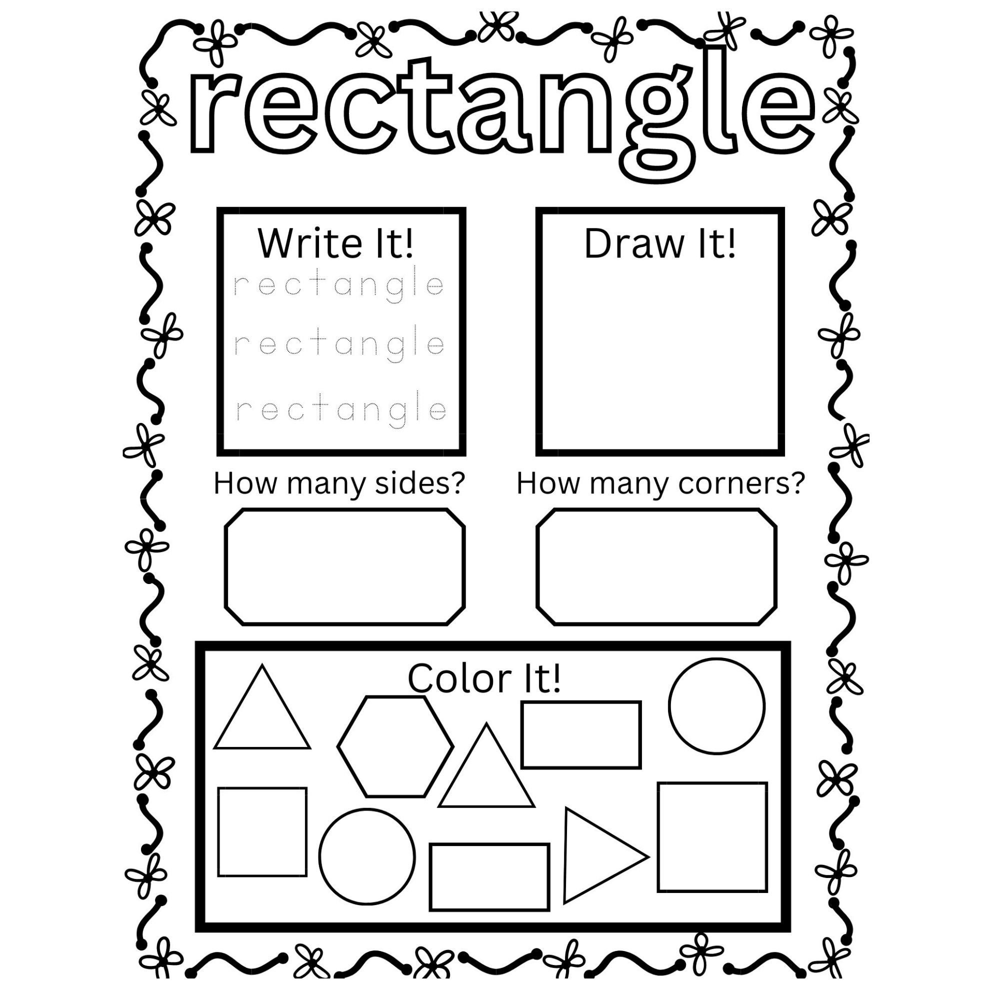 Practice Tracing,drawing and Write Number of Sides Each Shape Has ...