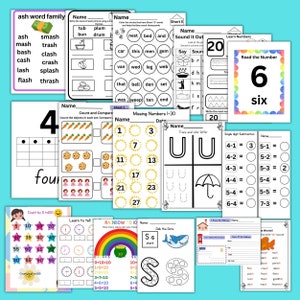 Preschool Kindergarten Learning Bundle 1800 Pages Activity Worksheets ...