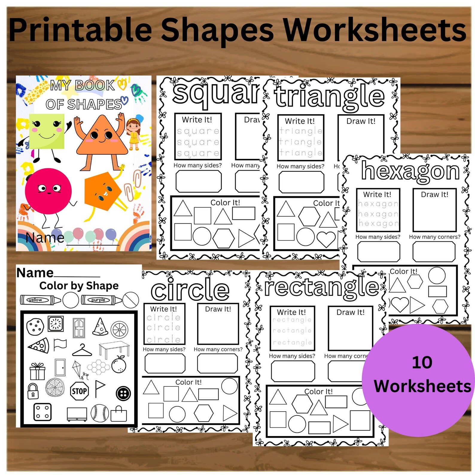 Practice Tracing,drawing and Write Number of Sides Each Shape Has ...