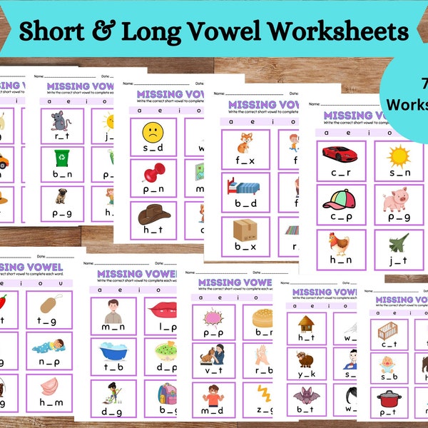 Short Vowel Worksheet for Kids - Etsy