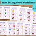 Vowels Worksheet Bundle, Kindergarten,long and Short Vowels, Homeschool ...