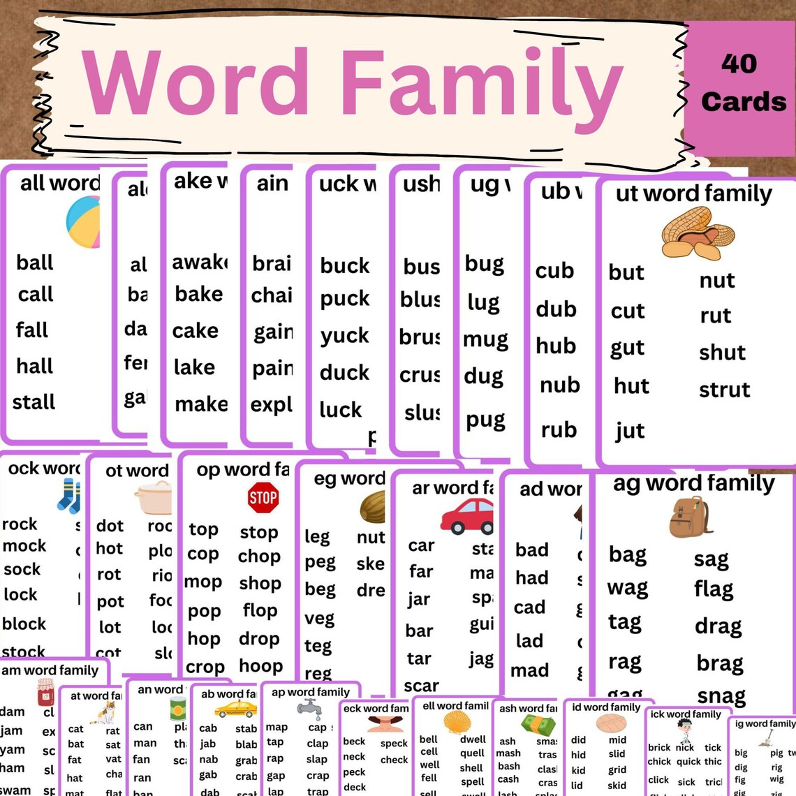 CVC Words, Phonics Cards Printable, Kindergarten Reading, CVC Word ...