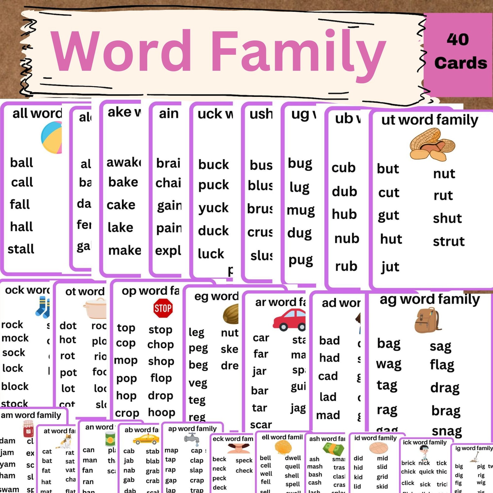 CVC Words, Phonics Cards Printable, Kindergarten Reading, CVC Word ...