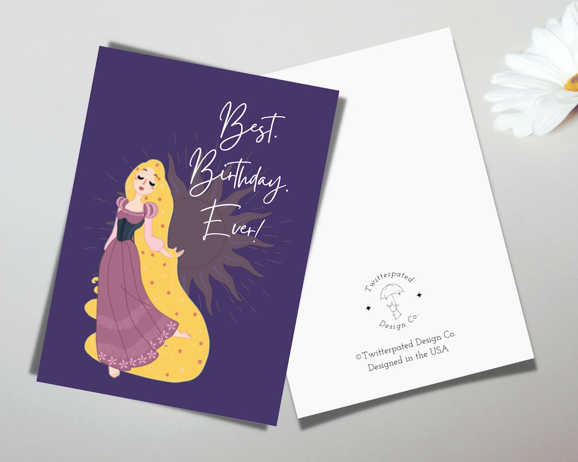 Rapunzel Printable Birthday Card tangled Digital Birthday Card Best ...