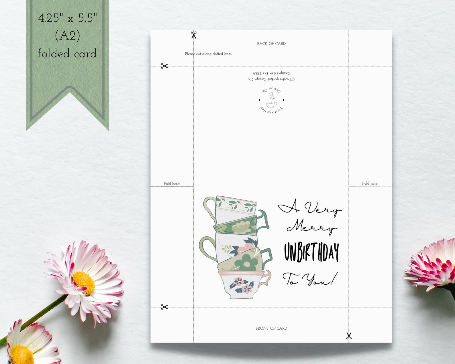 Happy Unbirthday Printable Card Alice in Wonderland Digital Birthday ...