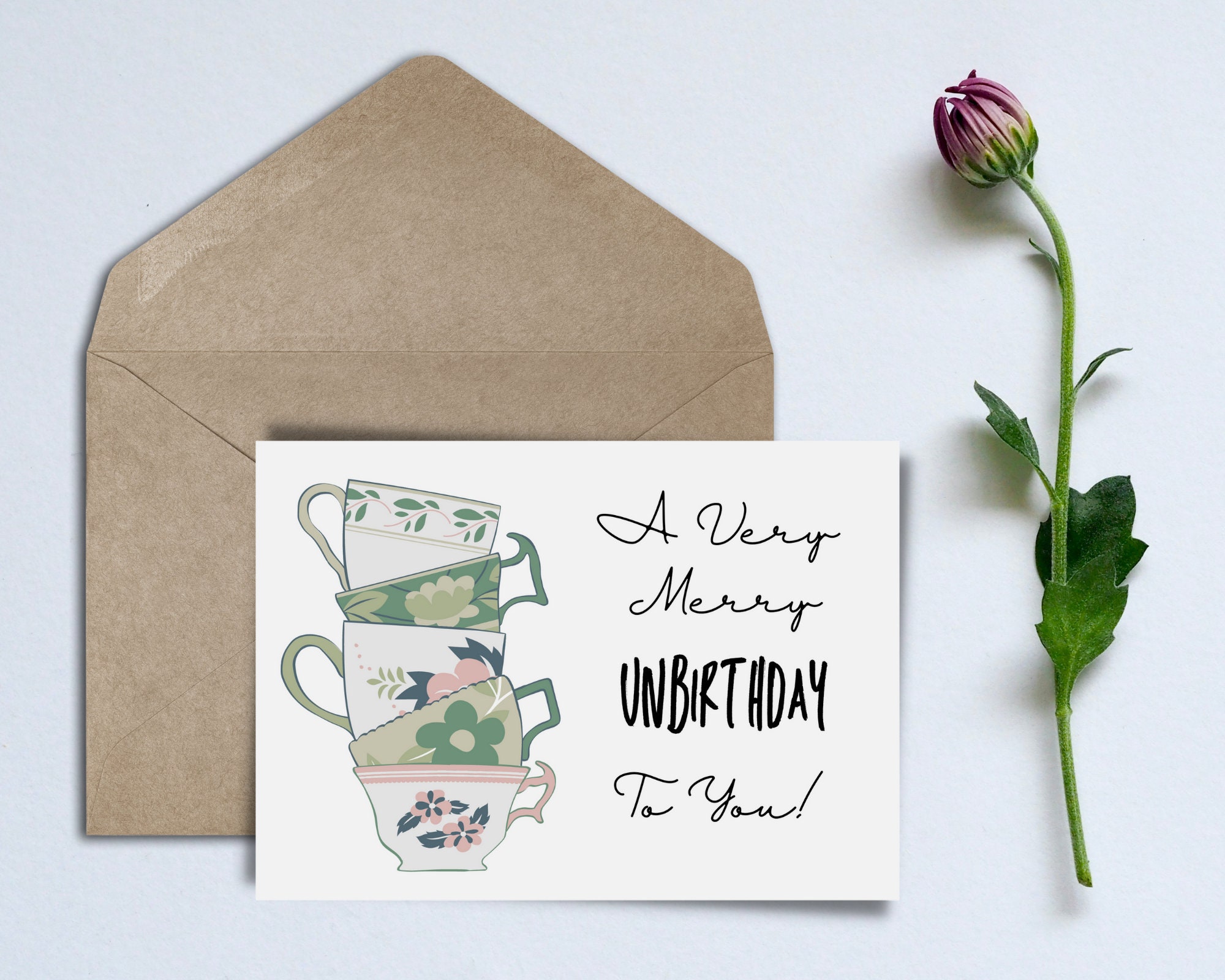 Happy Unbirthday Printable Card — Alice in Wonderland — Digital ...