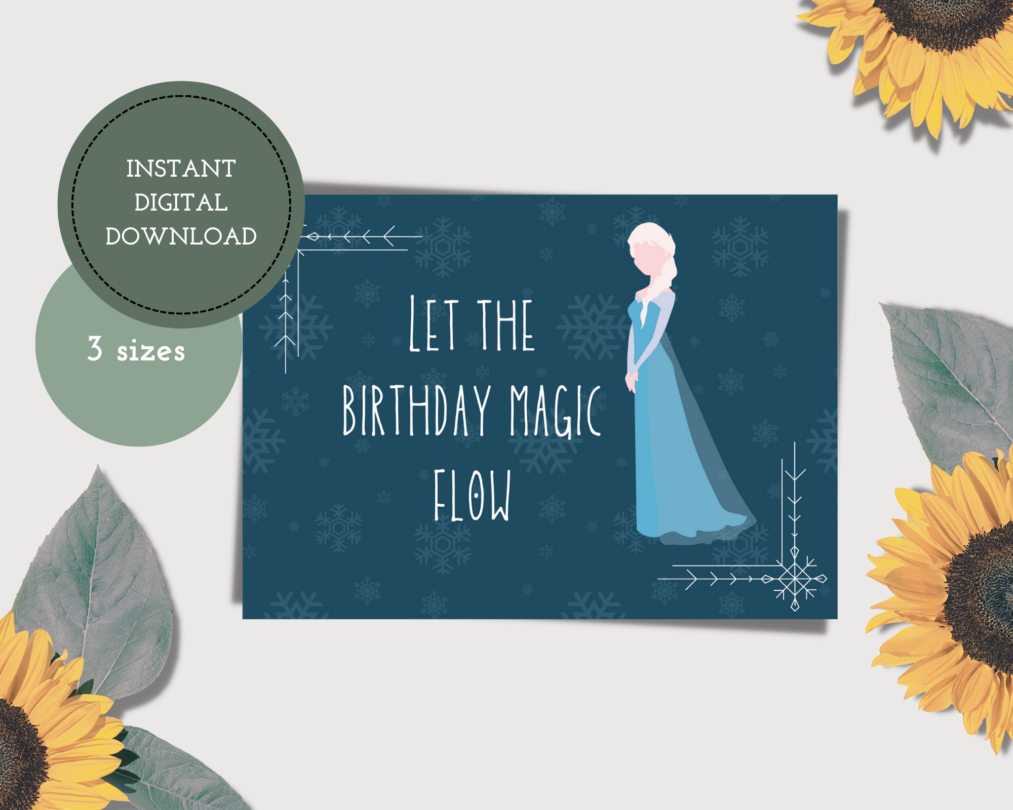 Frozen Printable Birthday Card — Elsa — let It Go — Digital Birthday ...