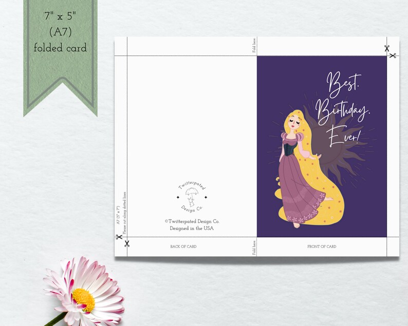 Rapunzel Printable Birthday Card — tangled — Digital Birthday Card ...