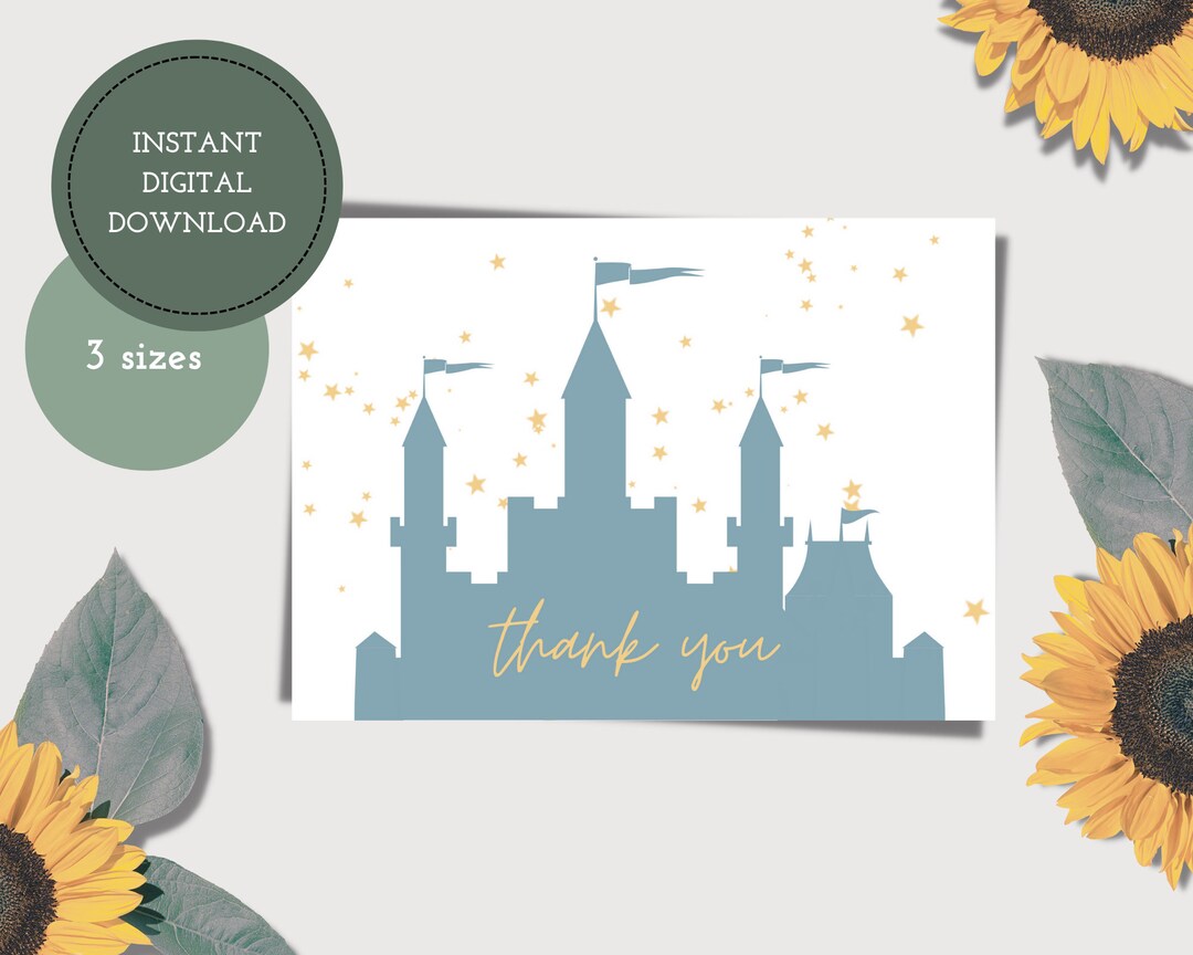 Castle Printable Thank You Card — WDW — disneyland — theme Park ...