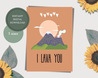 I Lava You Card Printable - Etsy