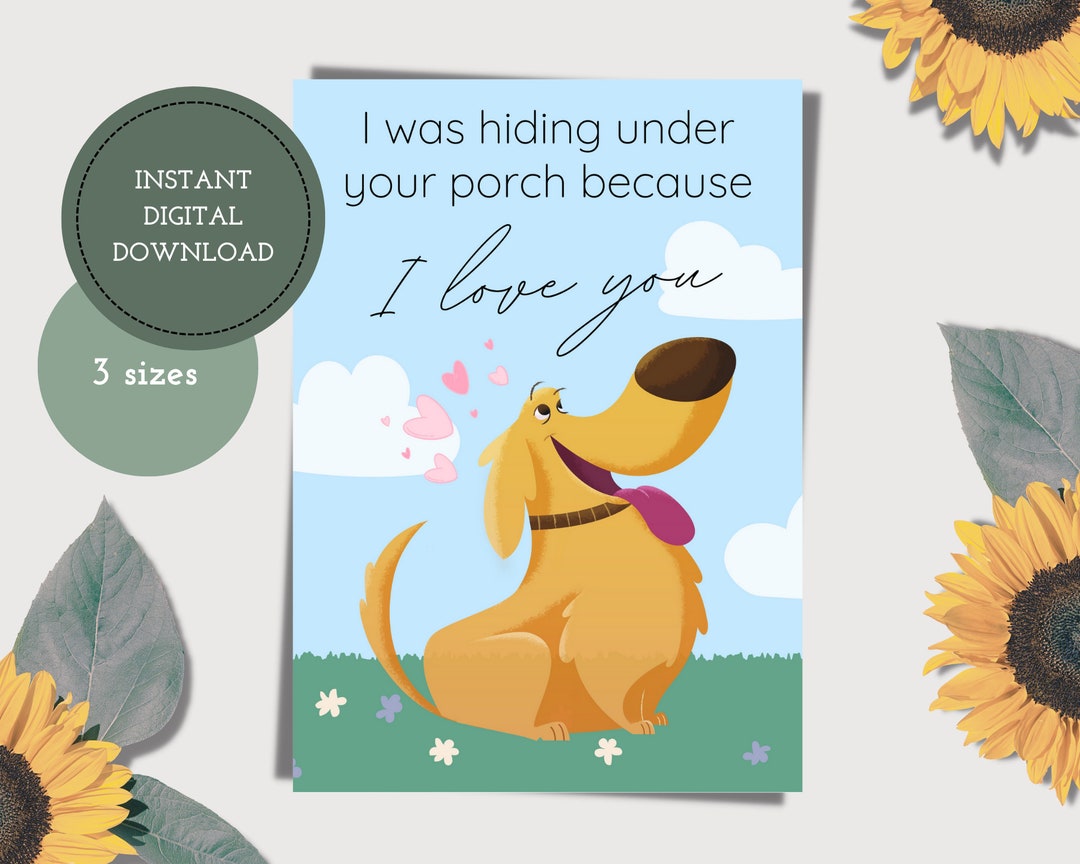 Dug Printable Anniversary Card up digital Anniversary Card - Etsy