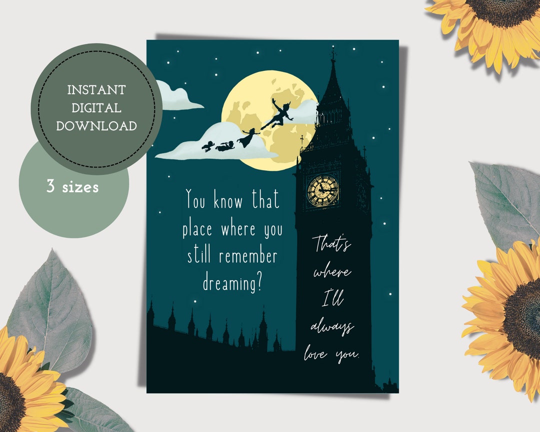 Peter Pan Printable Anniversary Card — Digital Anniversary Card ...