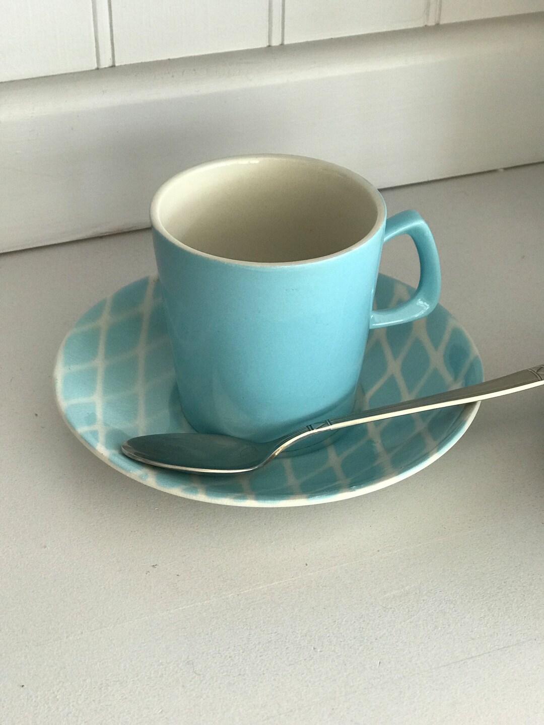 2 X Fabulous TAMS Retro 1960 Tea/coffee Cups & Saucers, Turquoise Blue ...
