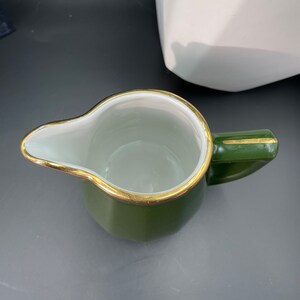Vintage Apilco Green and Gold Milk /creamer Jug - Etsy
