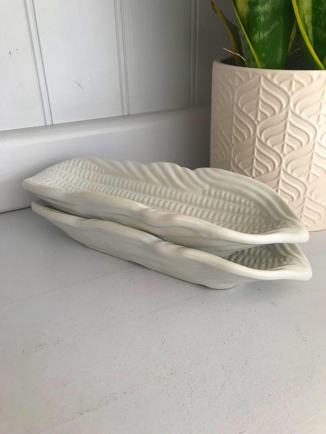 Two Vintage White Corn on the Cob Dishes - Etsy