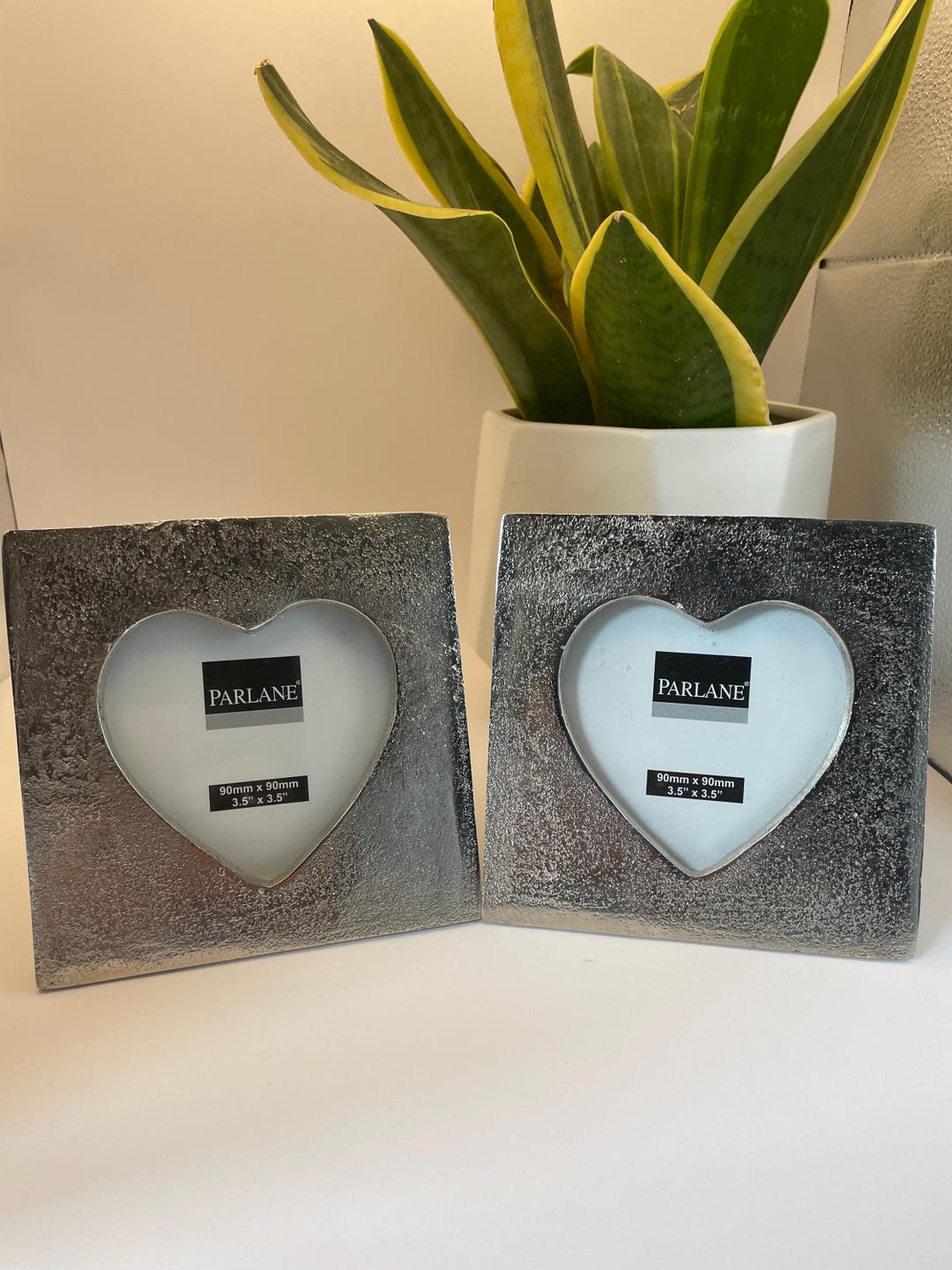 2 Silver Square, Heart Shaped Photo Frames' - Etsy