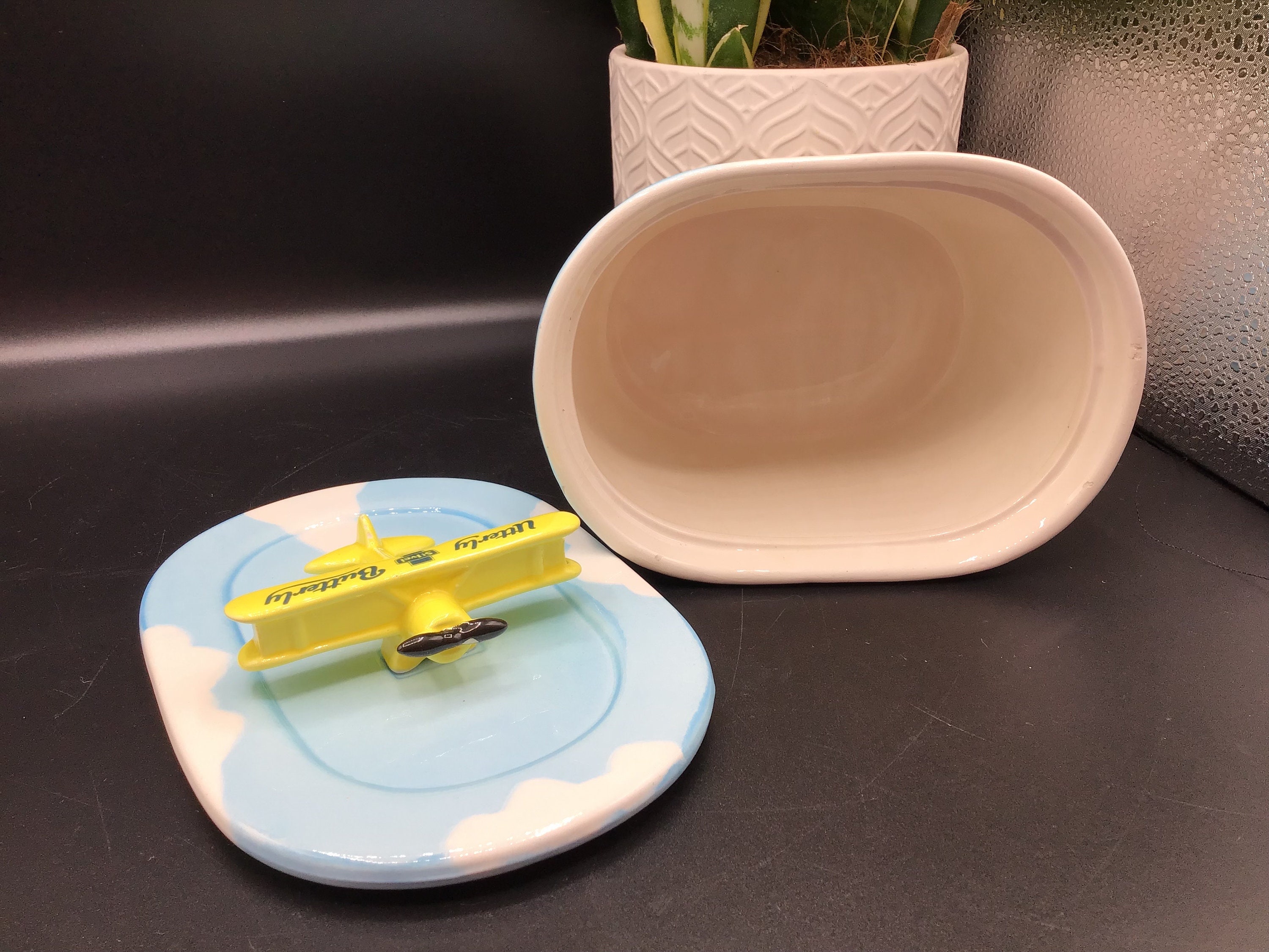 Utterly Butterly Aeroplane Butter Dish Storage Pot. - Etsy