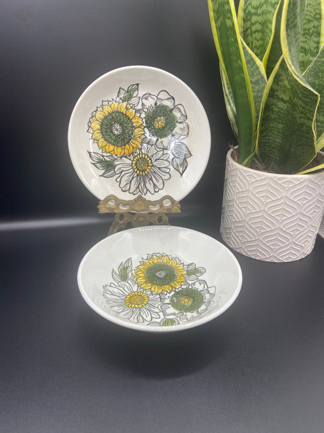 Biltons Sunflower Patterned Dishes - Etsy