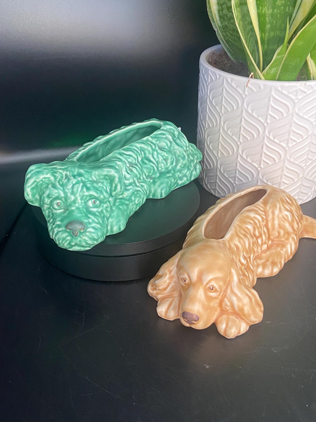 Vintage Sylvac Resting Ceramic Dog Trough Vases - Etsy