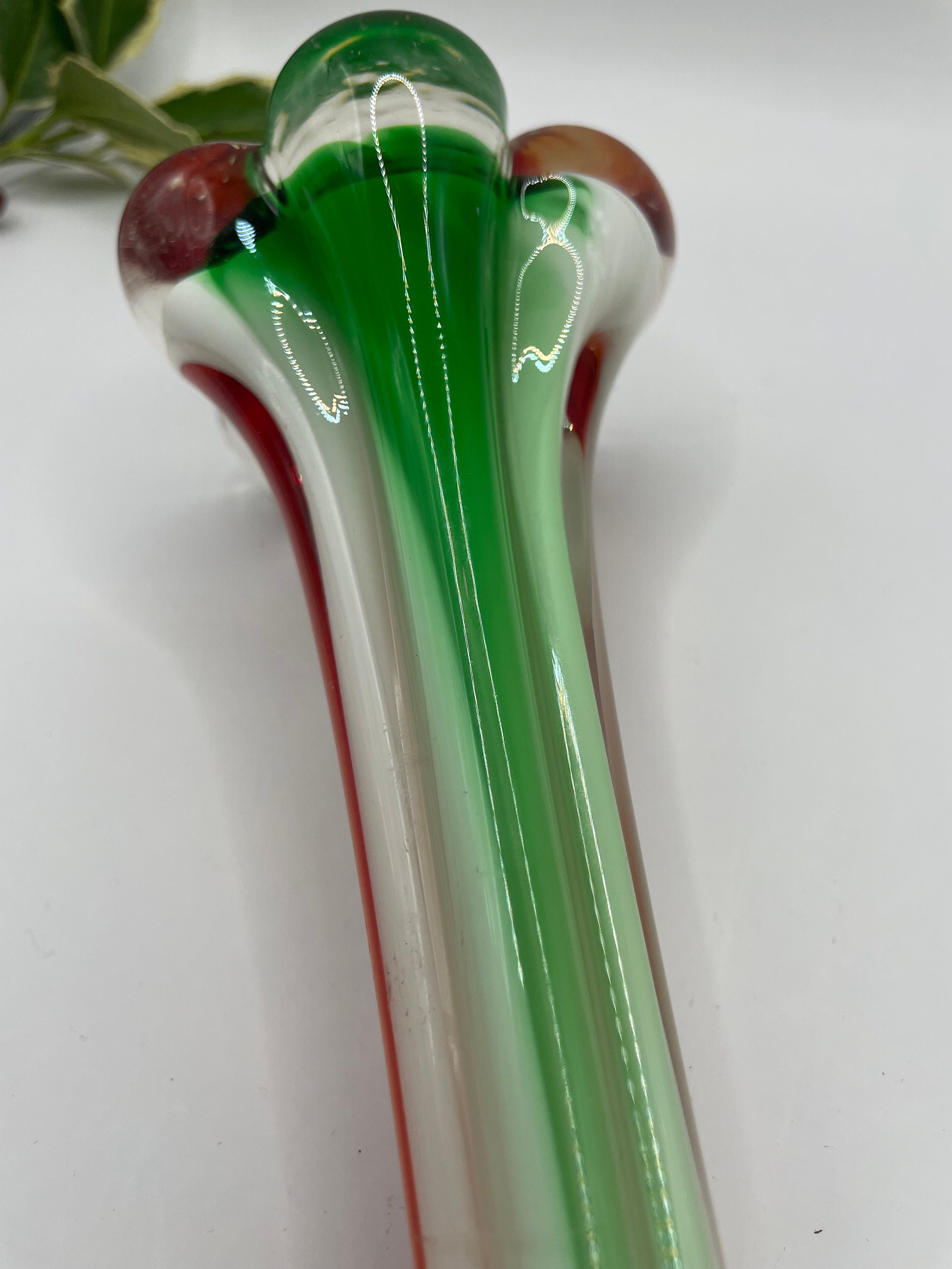 Murano Hand Blown Art Glass Single Stem Vase - Etsy