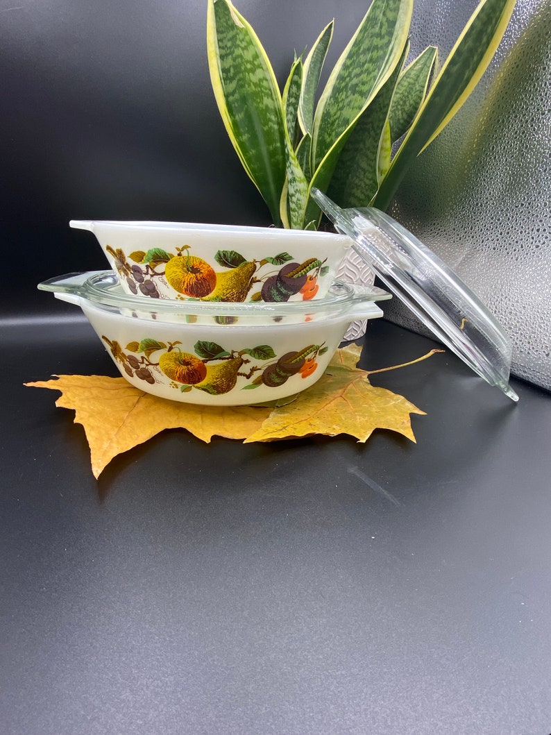 Pyrex Dishes With Lids kent Orchard Designs - Etsy