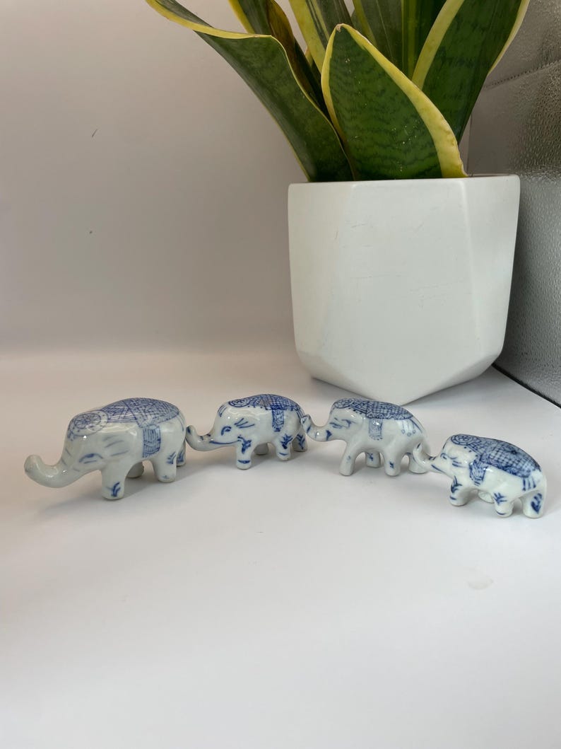 4 Chinese Porcelain Elephant Figurines. - Etsy