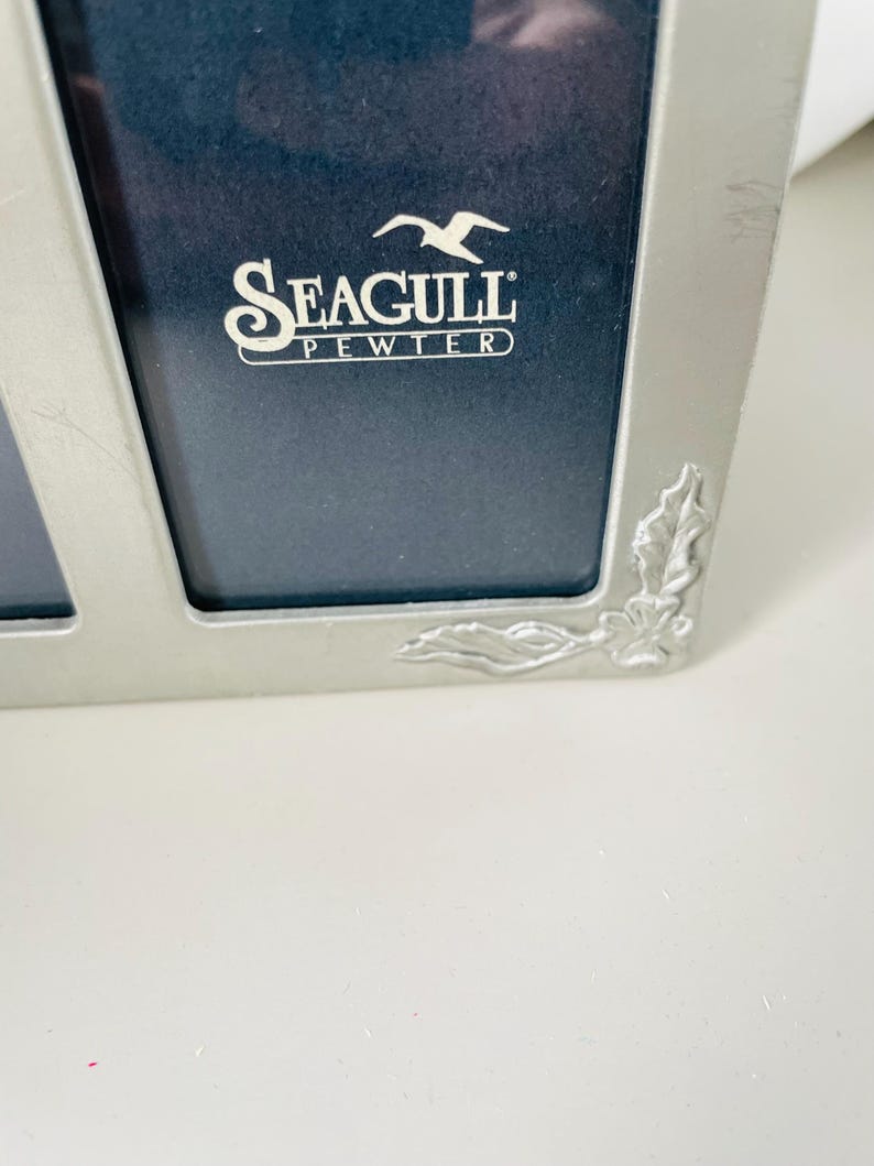 Vintage 1992 Seagull Pewter Double Photo Frame – Tabletop Portrait ...