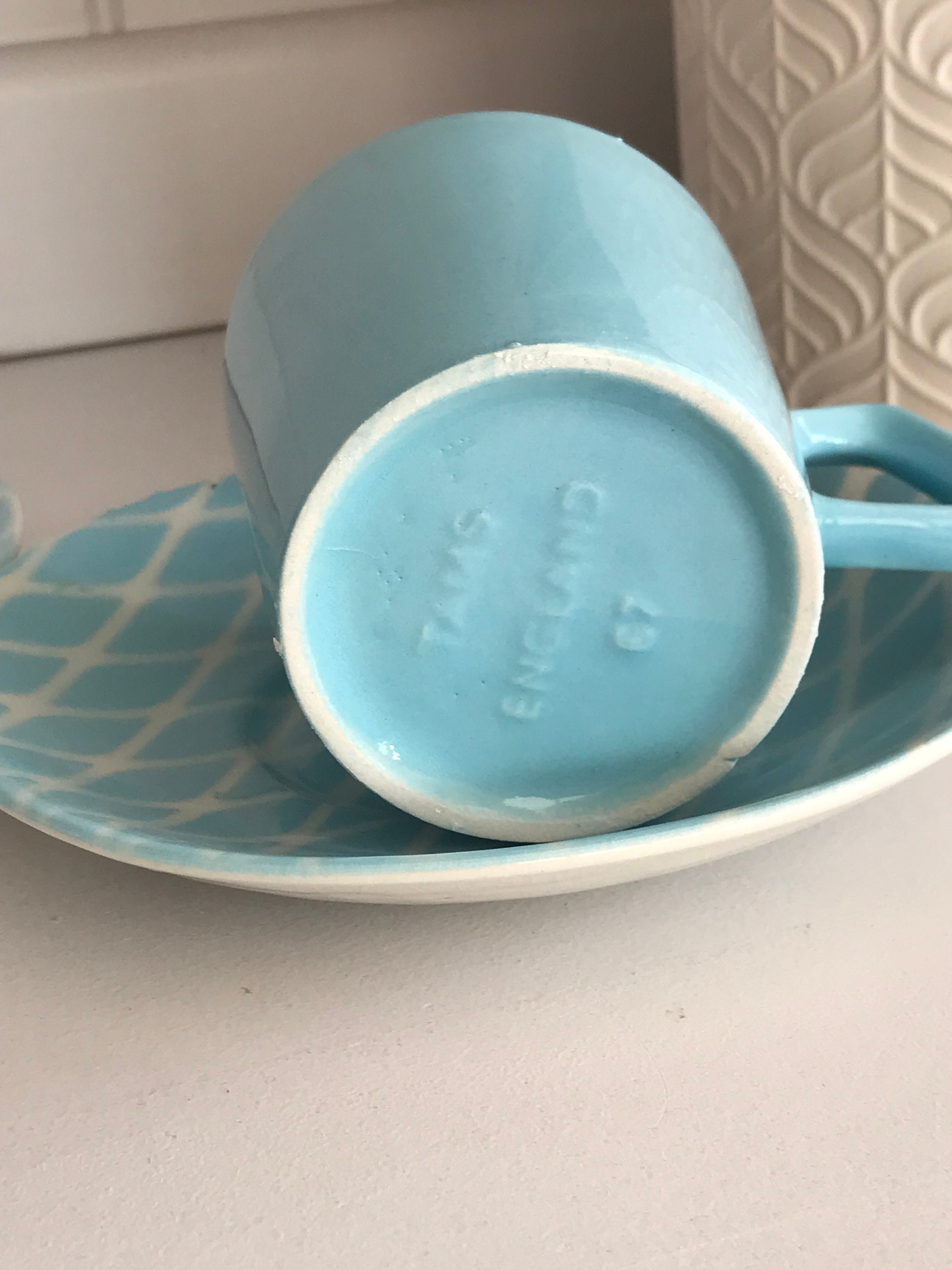 2 X Fabulous TAMS Retro 1960 Tea/coffee Cups & Saucers, Turquoise Blue ...