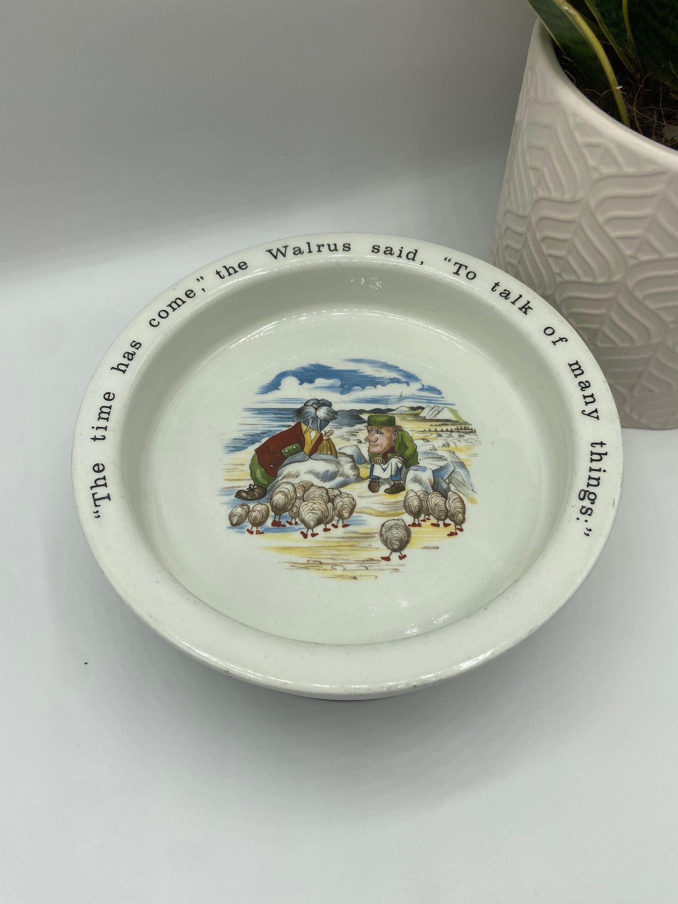 Vintage Alice In Wonderland Cereal Dish Etsy Uk