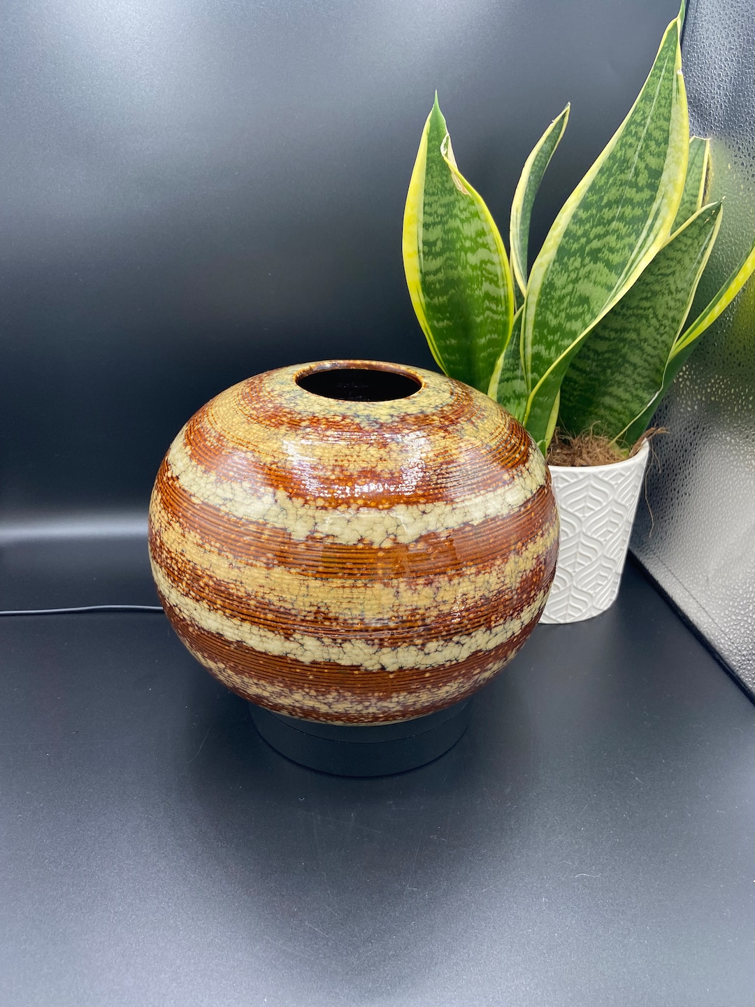 Studio Pottery Ball Vase - Etsy