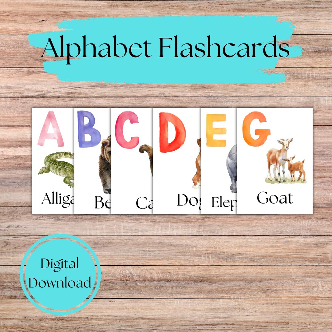 Animal Alphabet Flashcards ABC Flashcards Homeschool Preschool Alphabet ...