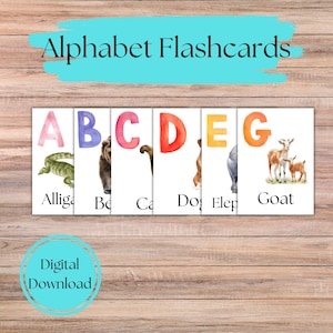 Watercolor Animal ABC Flashcards: Homeschool & Preschool (digital ...
