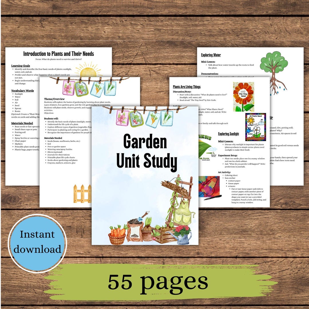 Gardening Unit Study: Plant Life Cycle, Homeschool Science (digital ...