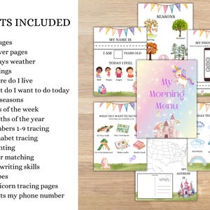 Unicorn Morning Menu | Preschool & Kindergarten | Homeschool Morning ...