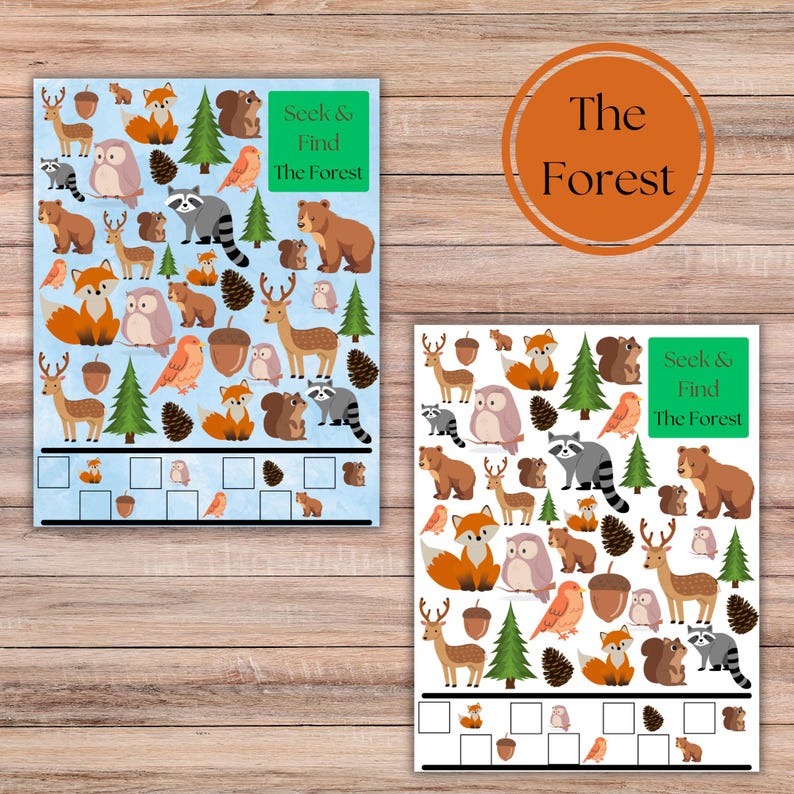 Seek and Find Worksheet | I Spy | Ocean Animals | Forest Animals ...