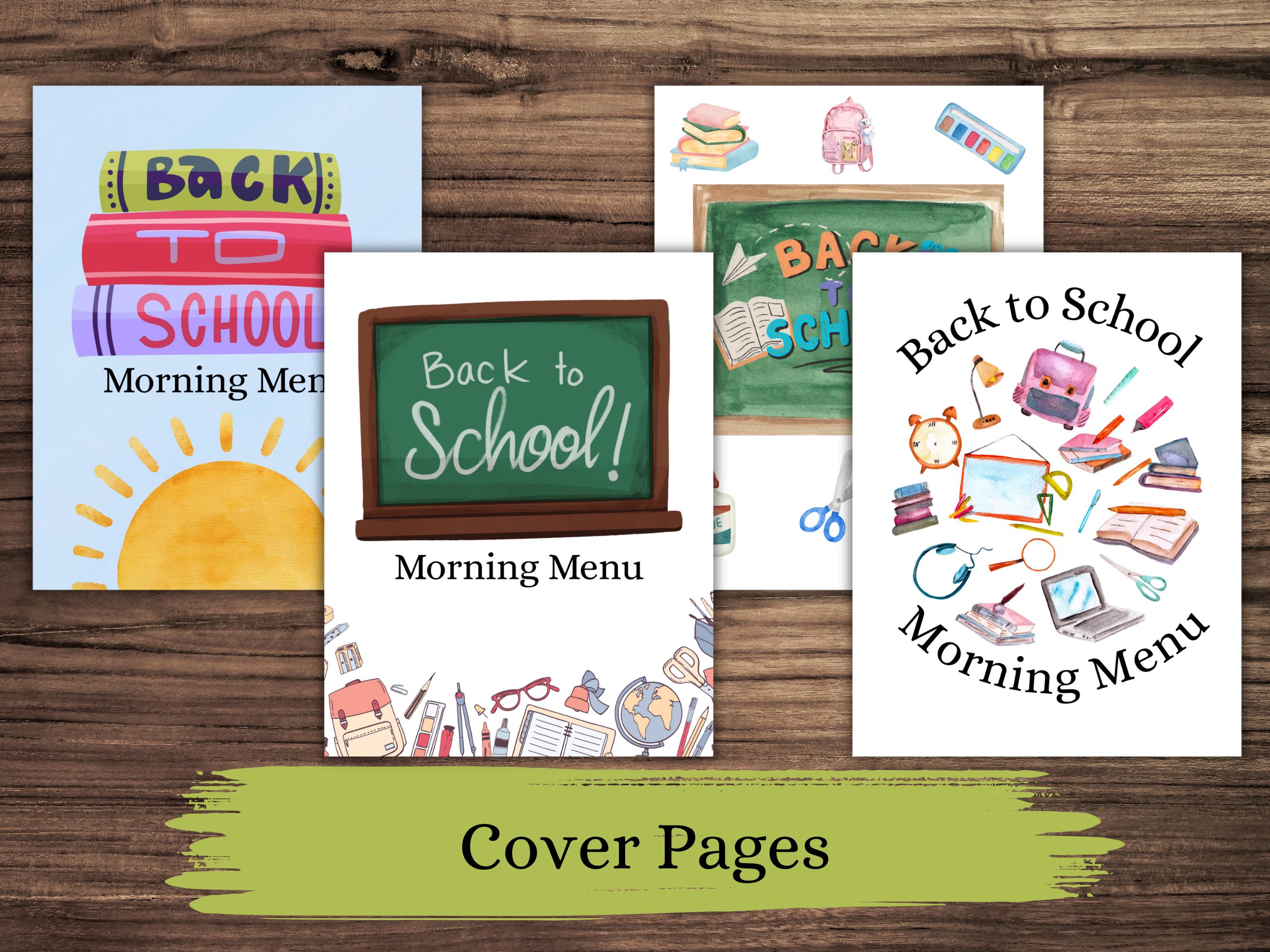 Back to School Elementary Morning Menu | Morning Basket | K-3 ...